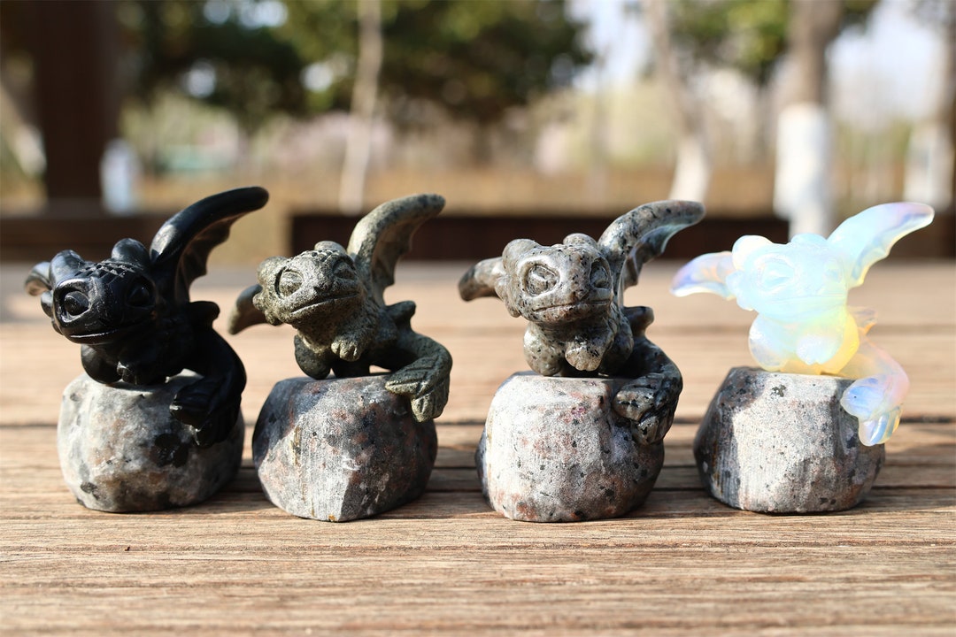 2inch Natural Toothless, Dragon Carving, Crystal Skull Carving, Crystal ...