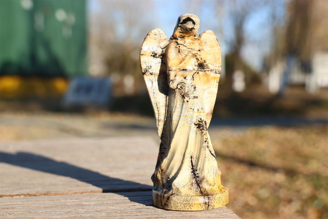 4inch Natural Picture Stone Carved Angel, Crystal Angel, Angel Carving ...