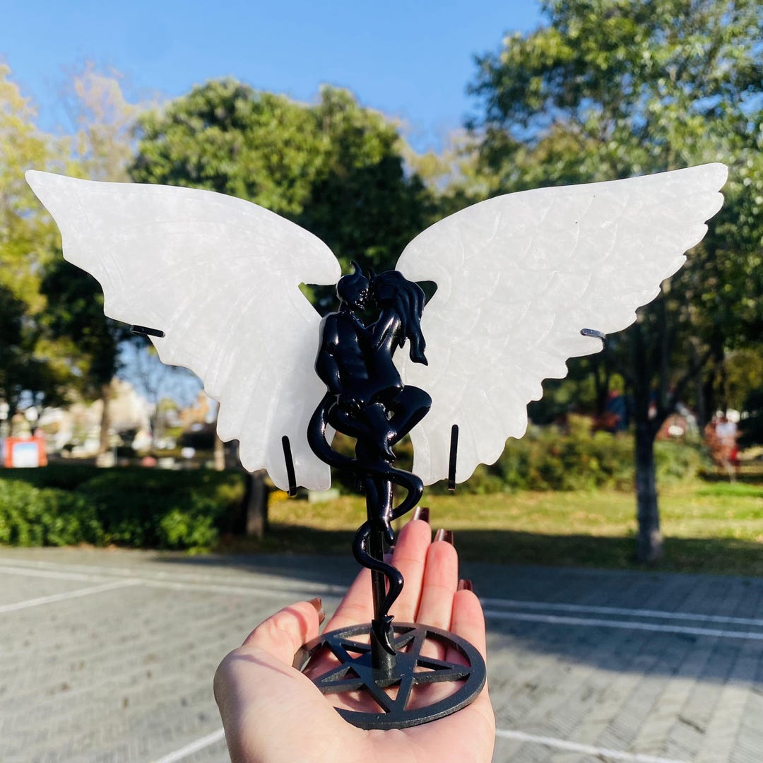 A Pair Natural White Jade Demon Vampires Wings,crystal Wings Carving ...