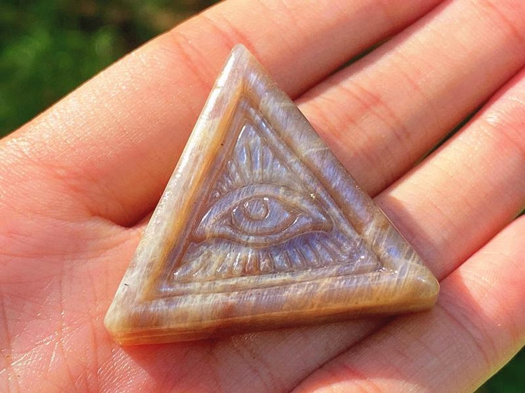 1.5 Natural Moonstone Carved Eye of Horus ,eye of Horus Carving ...