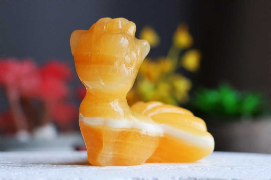 2inch Natural Geodes Stone Vulpix, Crystal Vulpix Skull, Crystal Skull ...