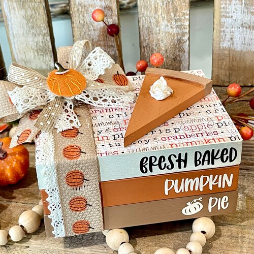 Fall Mini Book Stack/autumn/leaves/tiered Tray Decor/ - Etsy