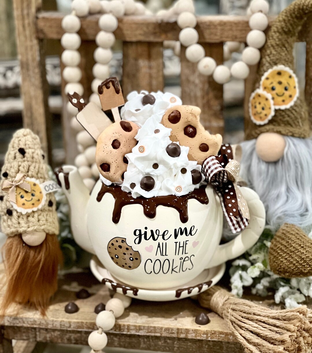 Chocolate Chip Cookie Tea Pot / Cookies Decor / Cookies & Milk ...