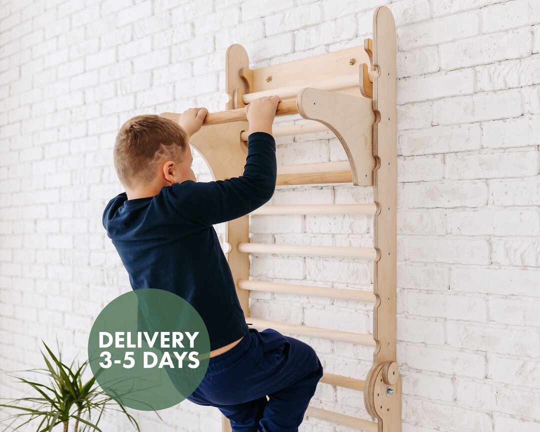 Swedish Wall Gym, Toddler Climbing Gym, Montessori Play Gym, Сlimbing ...