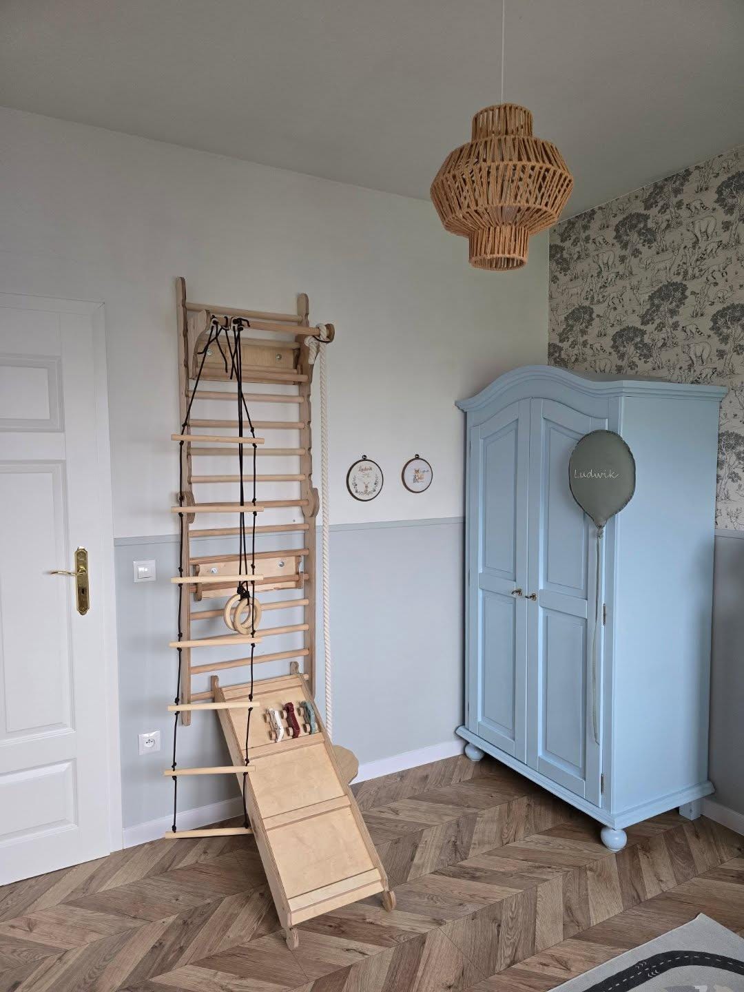 Birch Wood Swedish Ladder: Indoor Jungle Gym Climbing Frame - Etsy