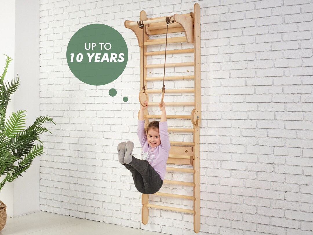 Swedish Climbing Wall for Kids, Toddler Climbing Gym, Montessori Play ...
