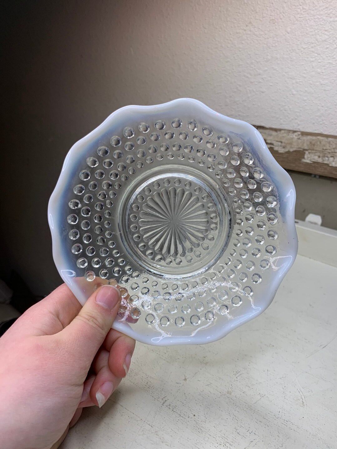 1950s Blue Ruffle Fenton Glass Bowl - Etsy