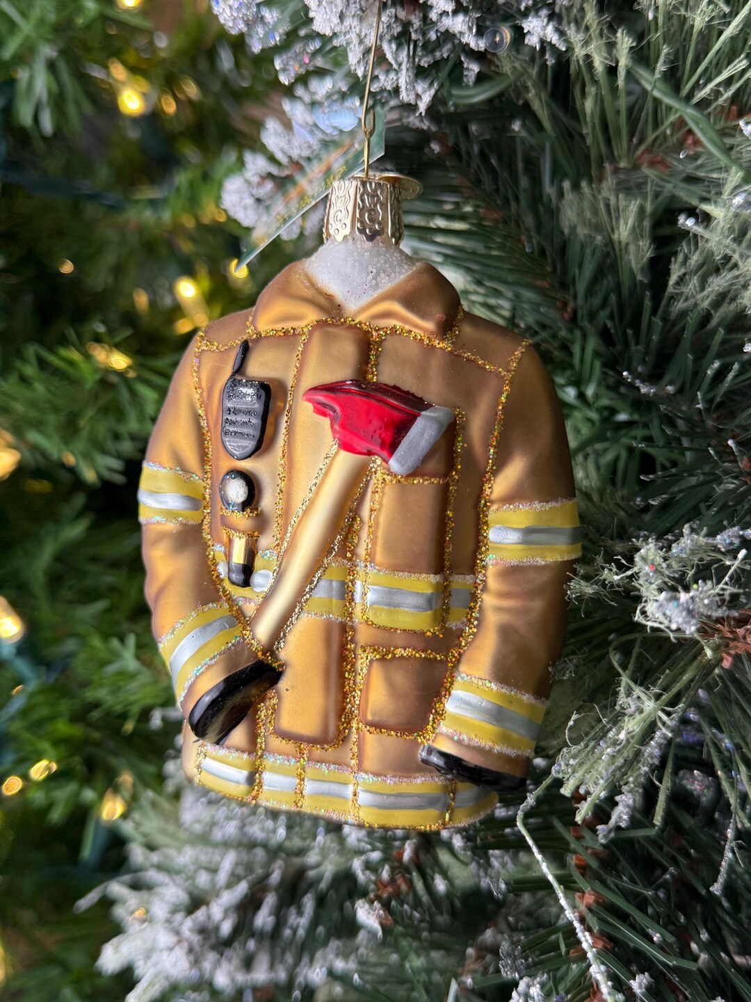 Old World Christmas Firefighter PPE Jacket Ornament - Etsy