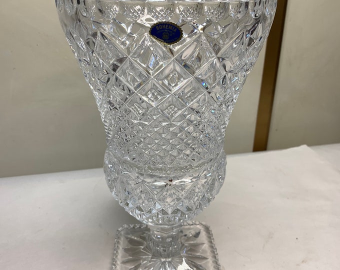 Cut Glass Bohemia Czech Republic Lead Crystal 24% Pbo Vase! - Etsy