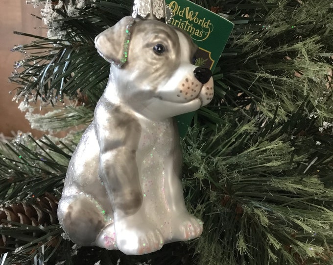 Pit Bull Pup Hand Blown Glass Old World Christmas Ornament - Etsy