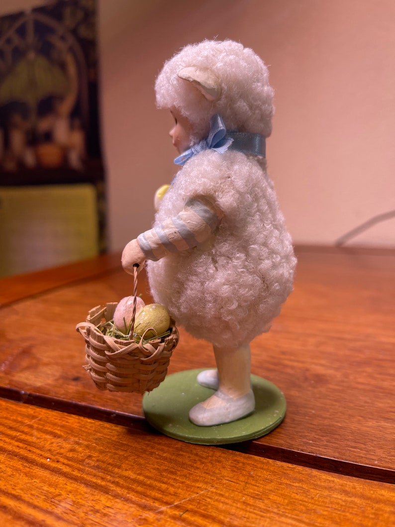 Bethany Lowe Little Lulu Lamb Egg Hunt Easter Figurine - Etsy