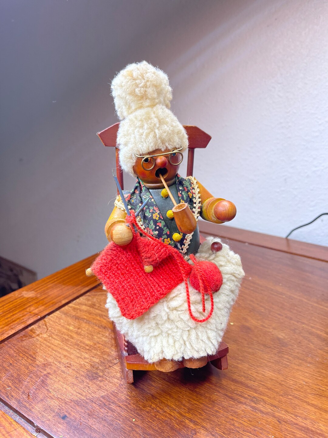 1980s Steinbach Grandma Music Box Handmade Wooden Smoker German - Etsy
