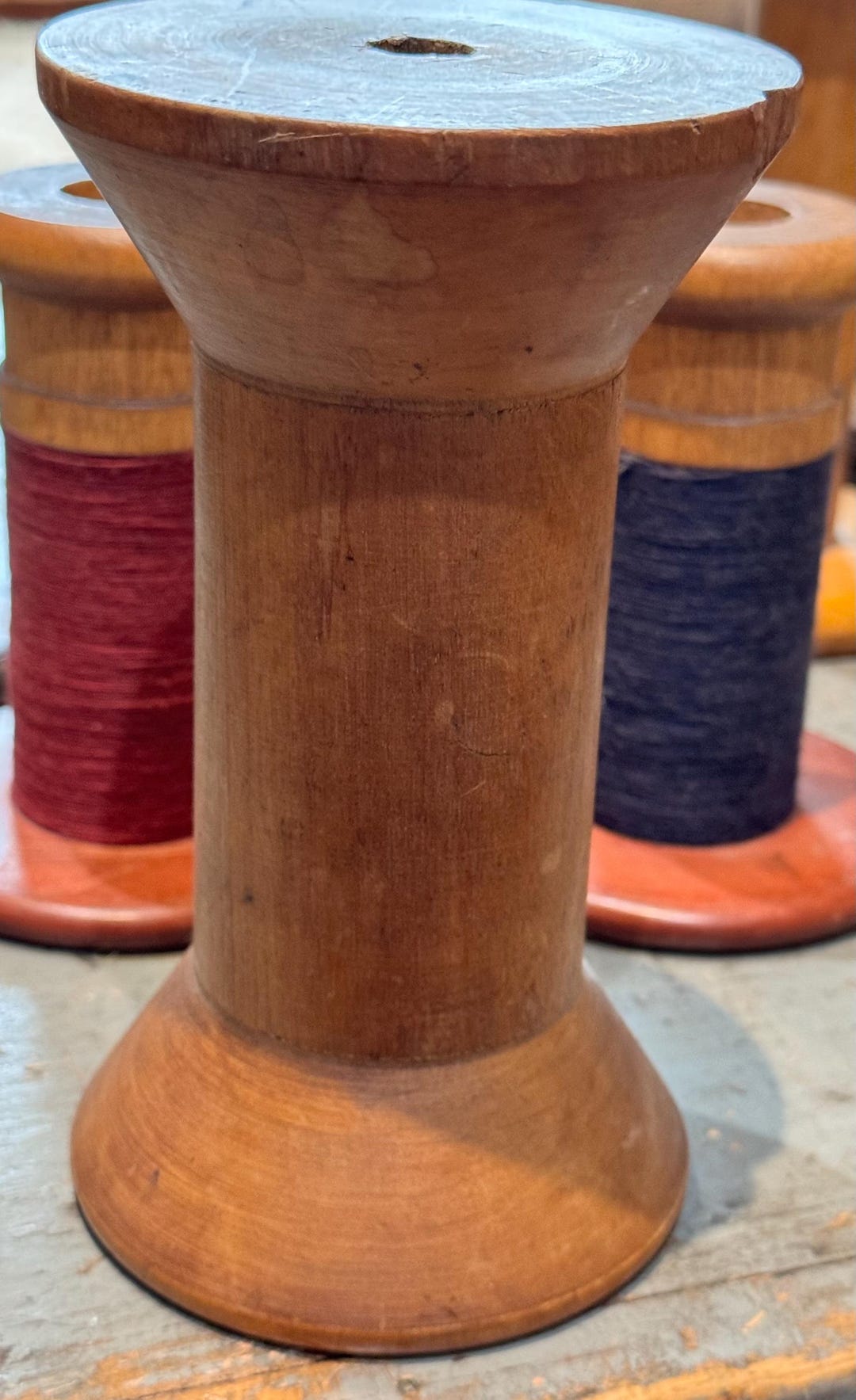 Amazing Collection of Antique Wooden Industrial Thread Spools - Etsy