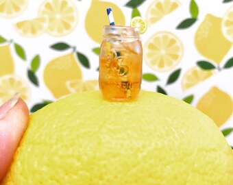 Miniature Ice Tea Set, 3 Pieces, Mini Pitcher and 2 Glasses With Ice ...