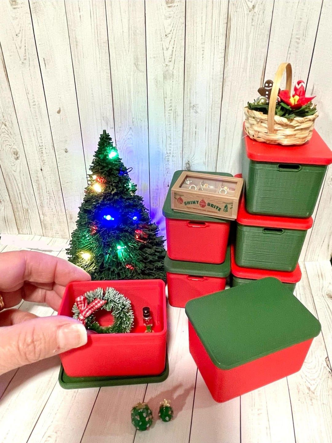 Dollhouse Miniature Christmas Tree Box - Etsy