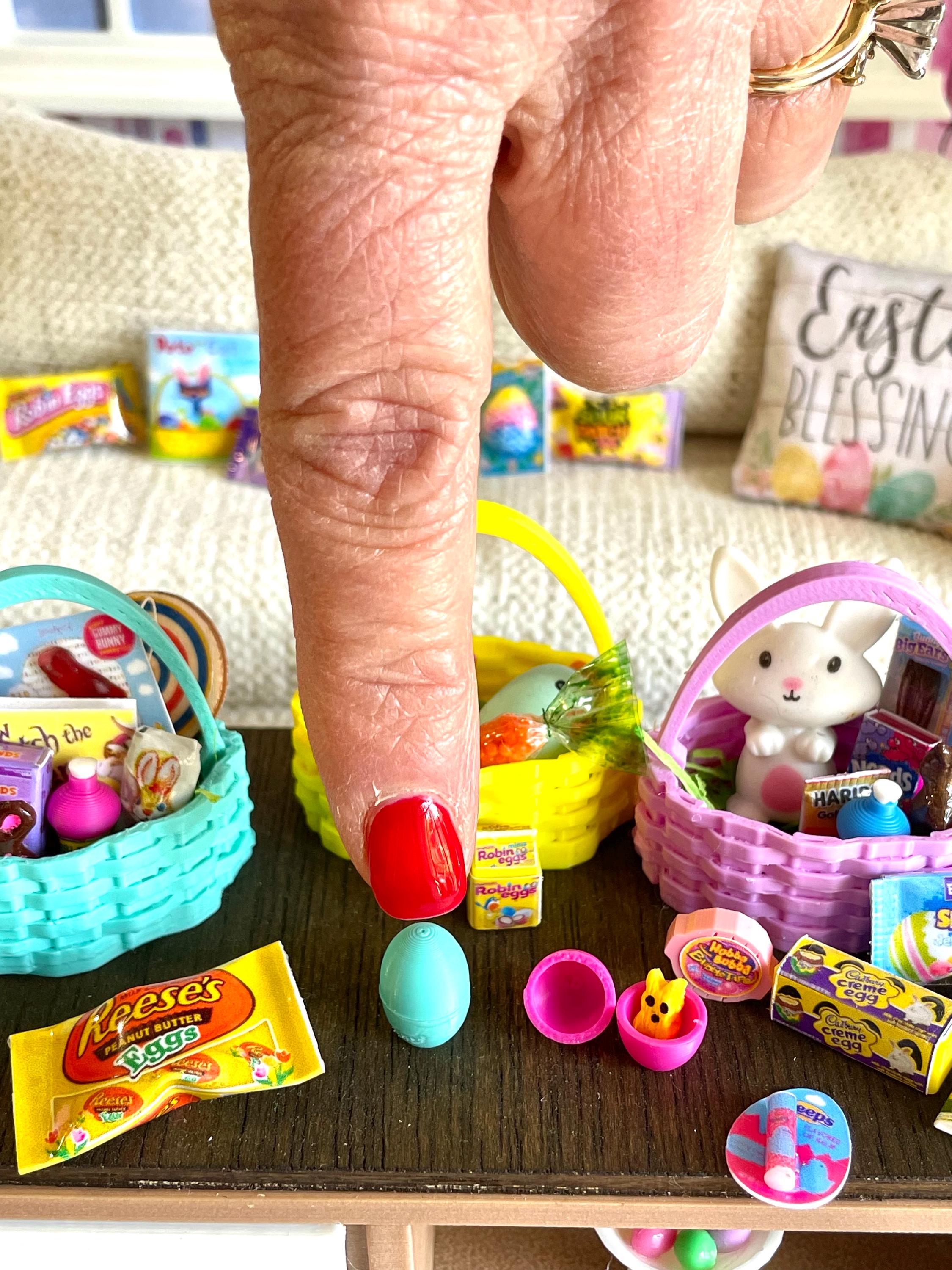 Miniature Dollhouse Easter Eggs: Tiny Filled Eggs With Bunny - Etsy