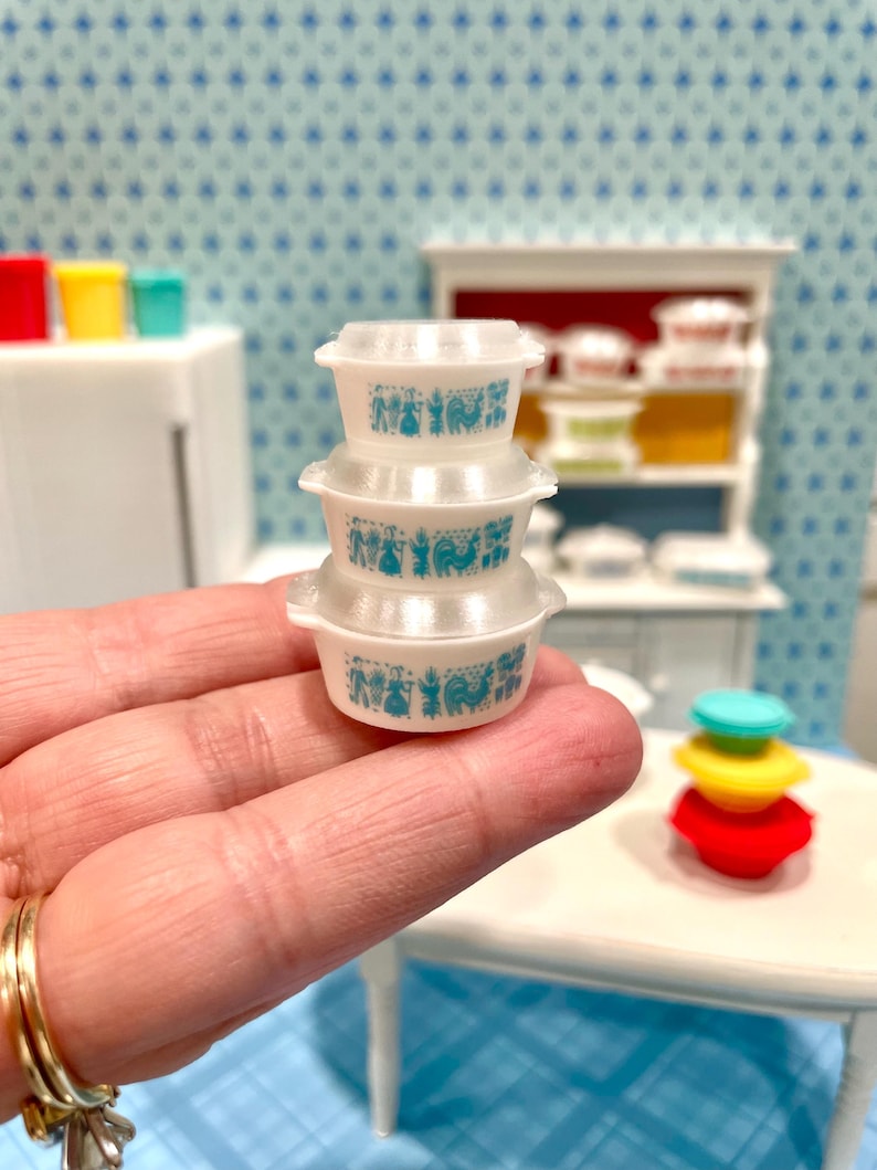 Miniature Dollhouse Dishes Similar to Pyrex or Corningware - Etsy