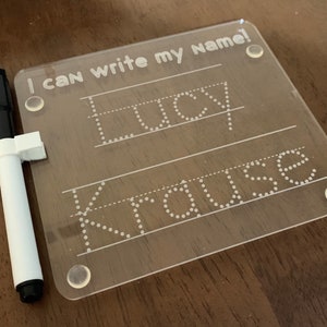 Dry Erase Name Tracing Board, Reusable Custom Personalized Dry Erase ...