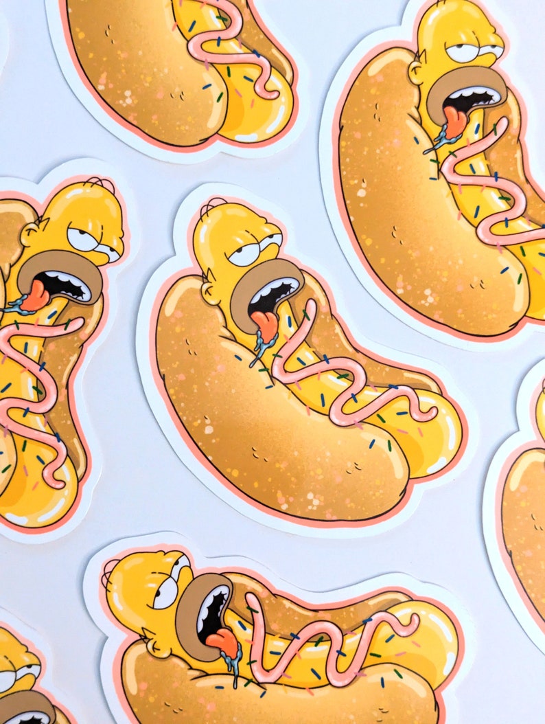 Homer Simpson Hot Dog Sticker / Funny Simpsons Calcomanía a - Etsy México