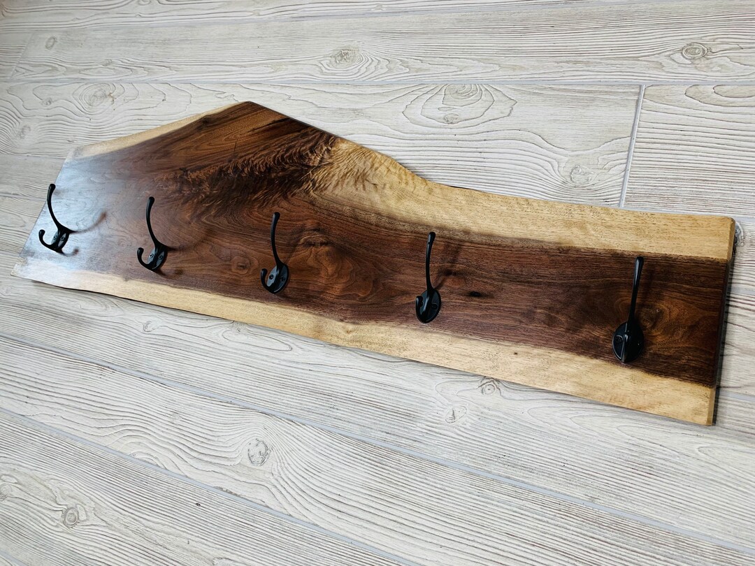 Rustic Wood Coat Rack, Wall Mounted Coat Rack With Hooks, Entryway ...