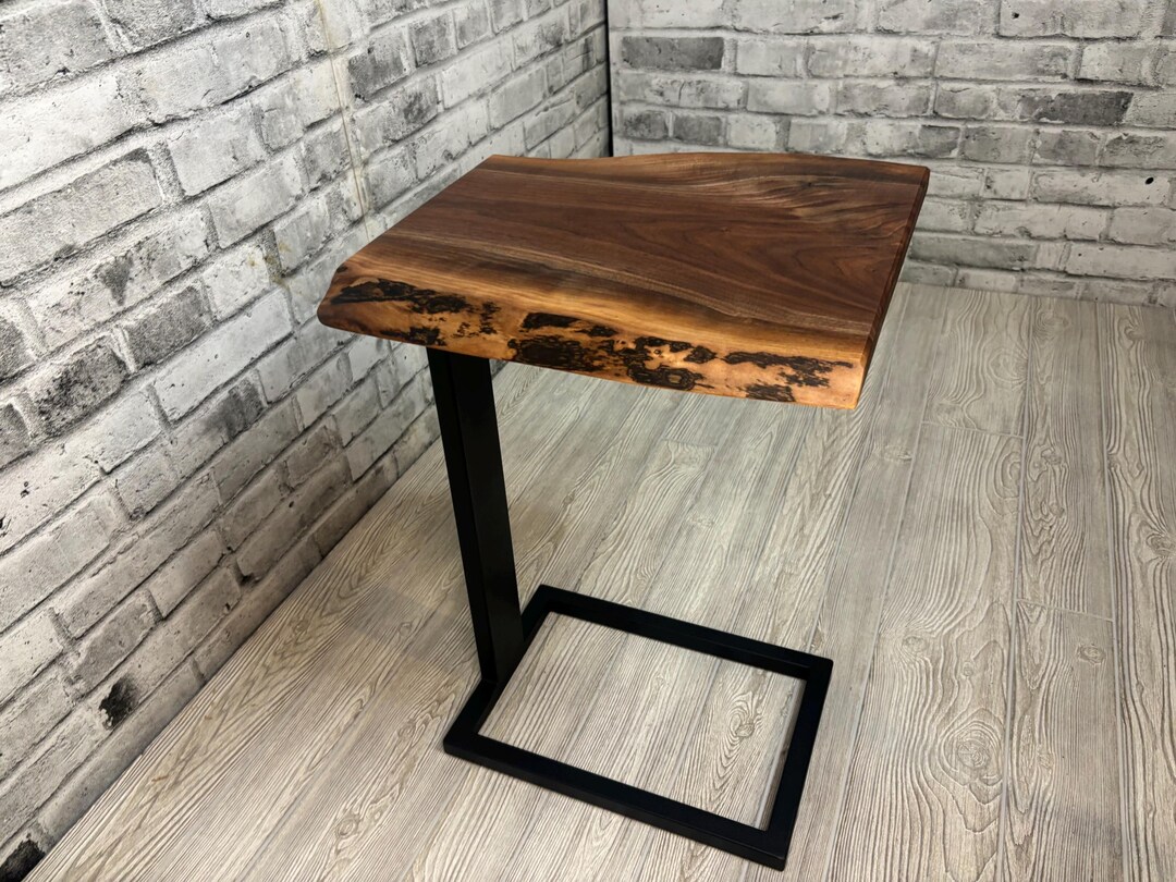 Live Edge End Table Narrow End Table for Living Room Modern End Table ...
