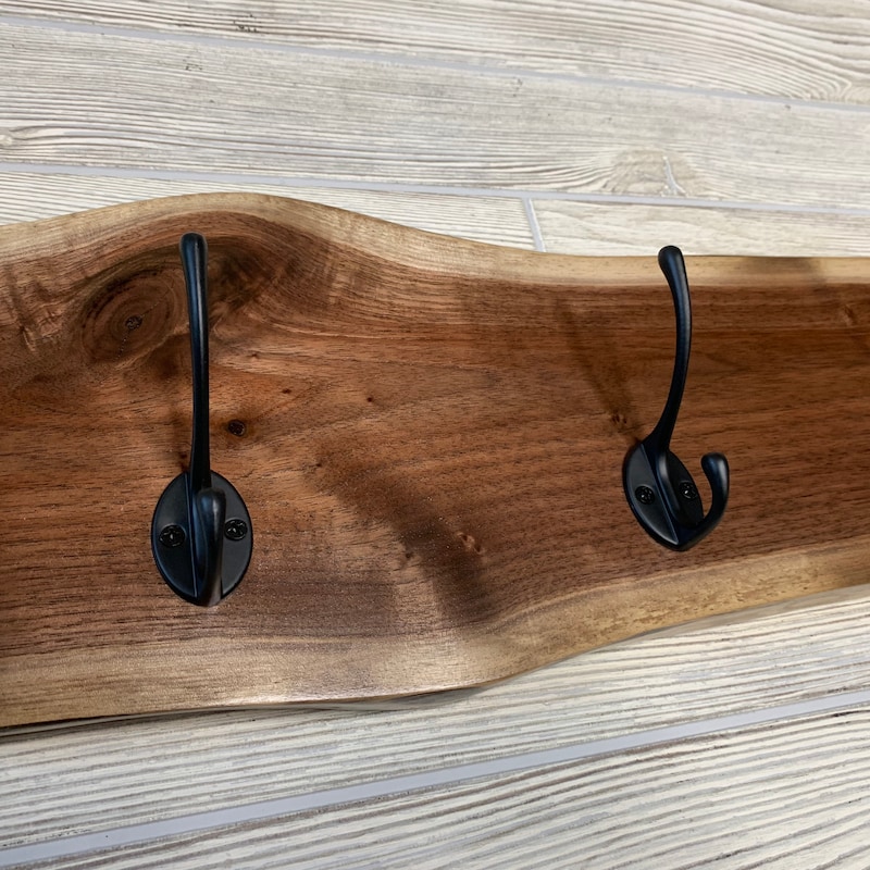 Coat Rack Wall Live Edge - Etsy