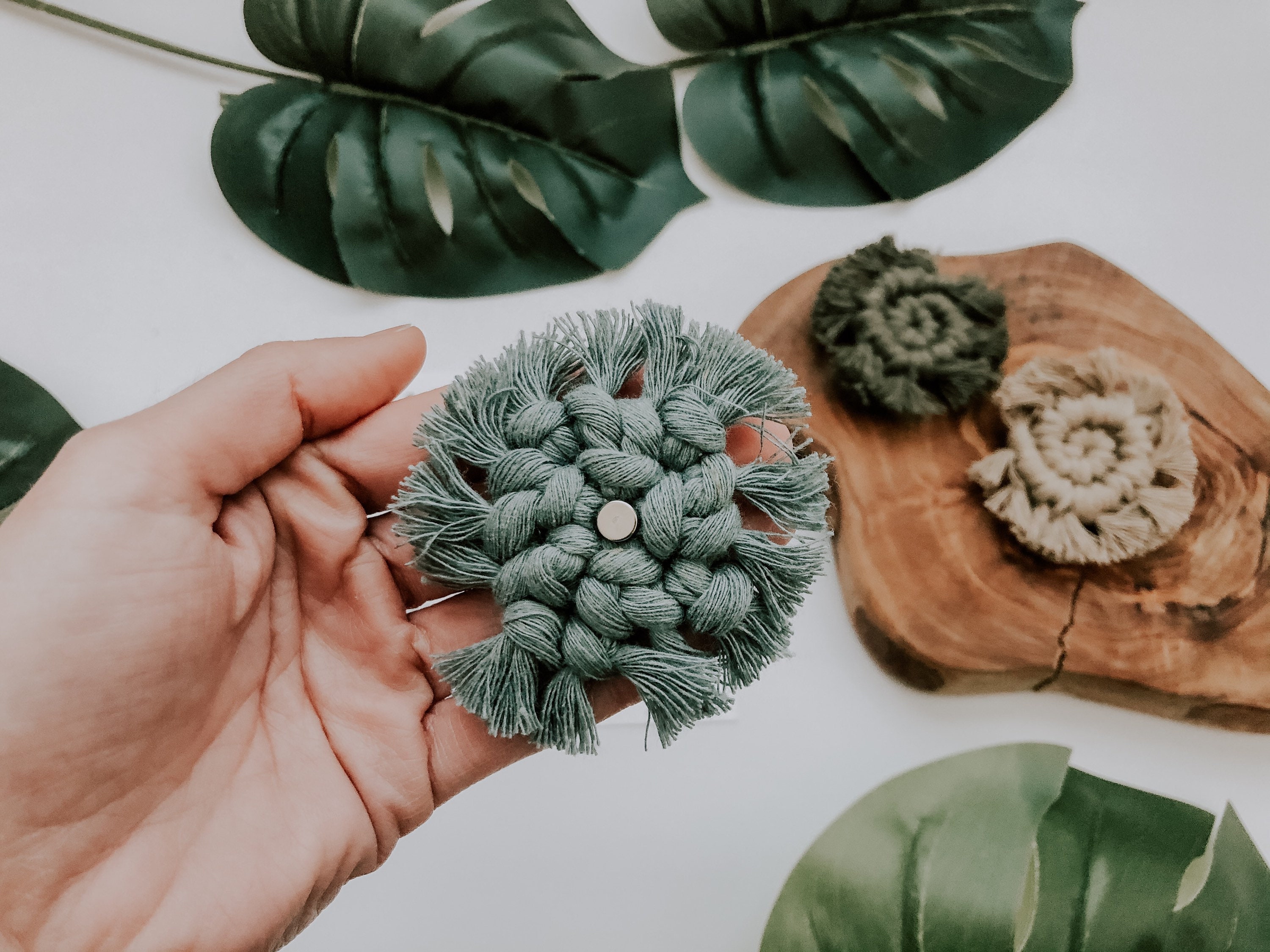 Boho Magnets for Fridge, Set of 3, Macrame Magnet, Office Supplies for ...