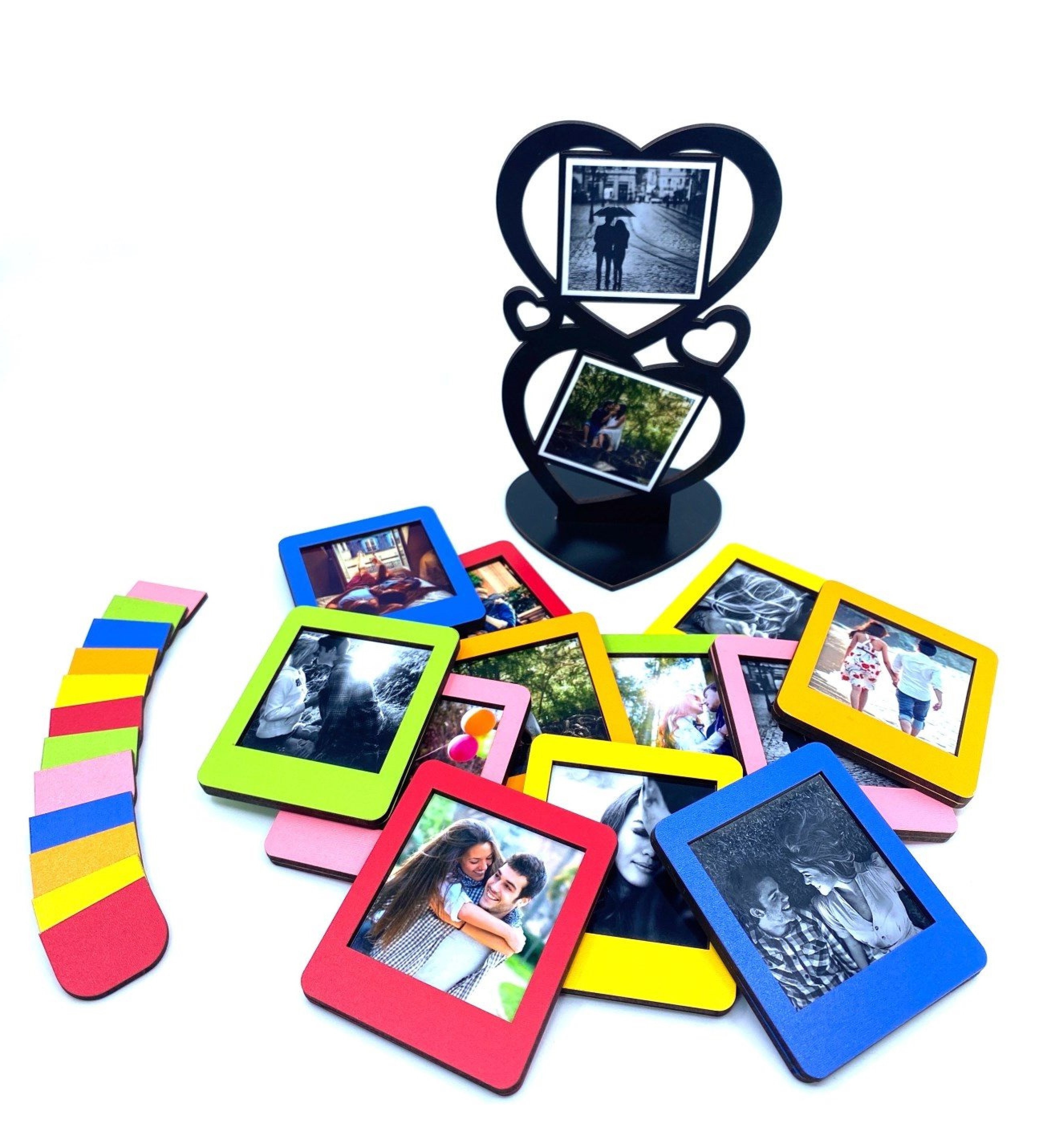 Colorful Family Photo Frames Picture Holder Black Stand Set - Etsy