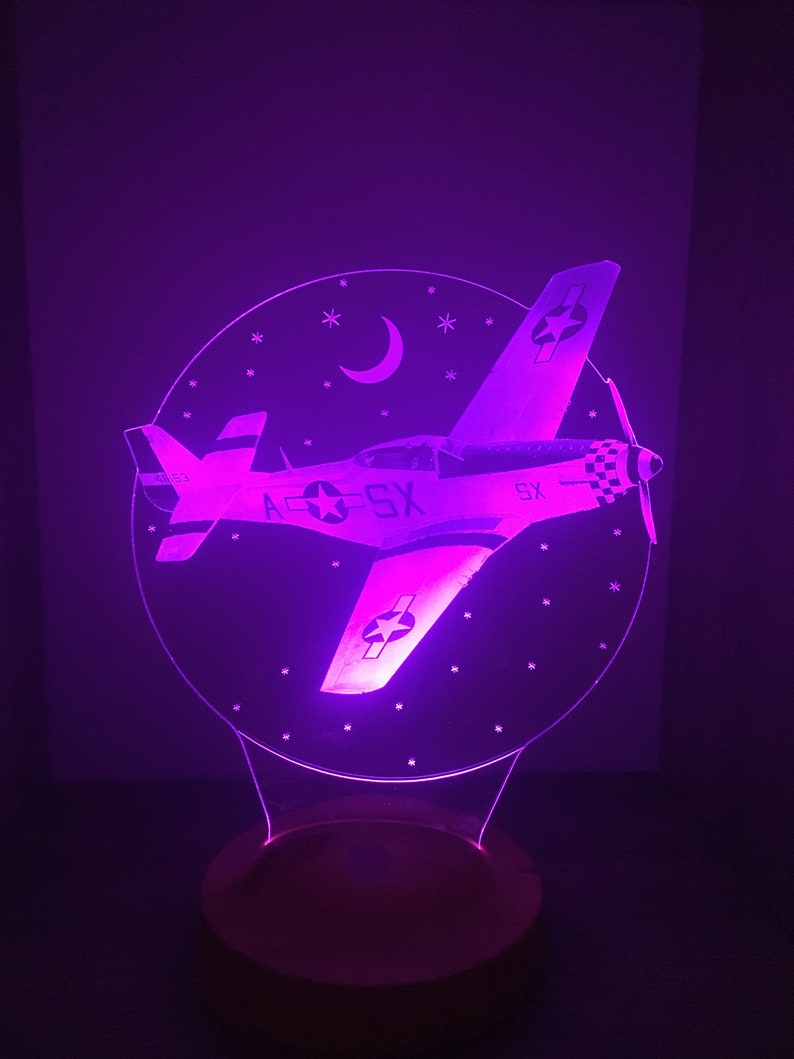 Plane Illusion 3D Led Lights, Propeller Airplane Table Decor, Old Plane ...