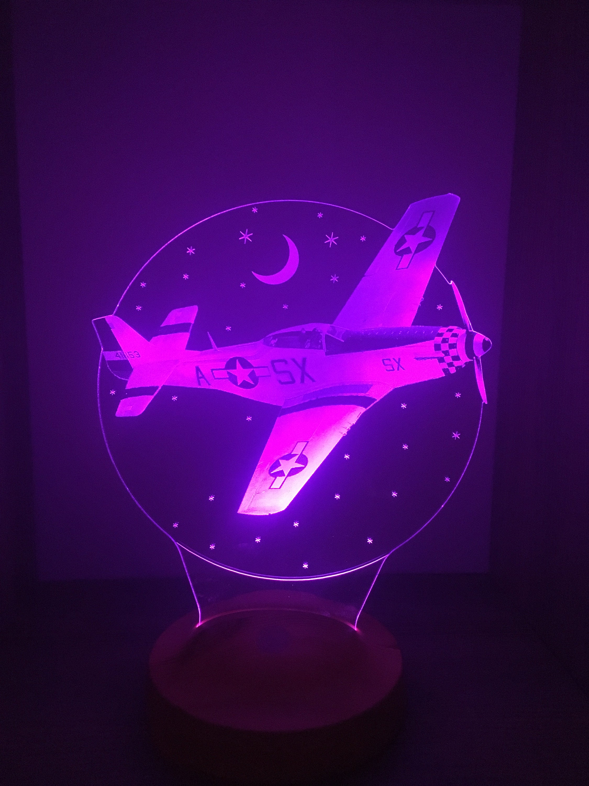Plane Illusion 3D Led Lights, Propeller Airplane Table Decor, Old Plane ...