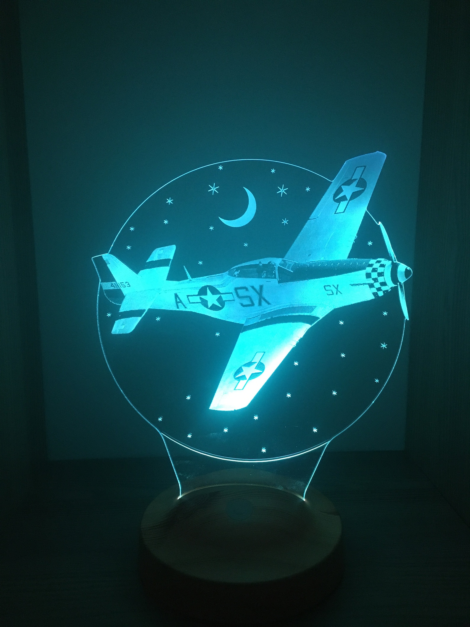 Plane Illusion 3D Led Lights, Propeller Airplane Table Decor, Old Plane ...