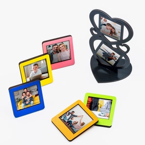 Colorful Family Photo Frames Picture Holder Black Stand Set - Etsy
