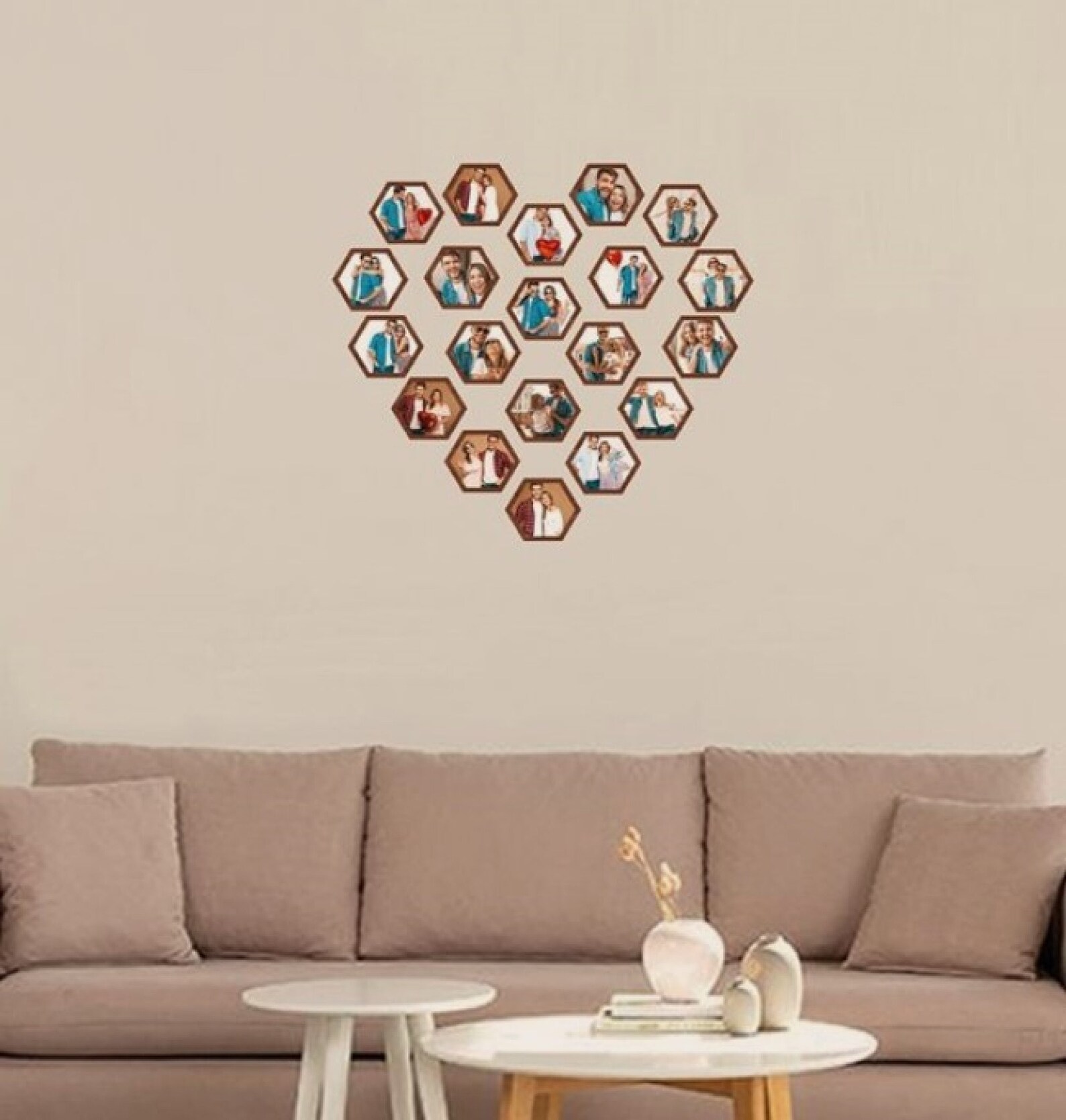 Heart Shaped Photo Collage Wall Frames 20 Picture Wall | Etsy