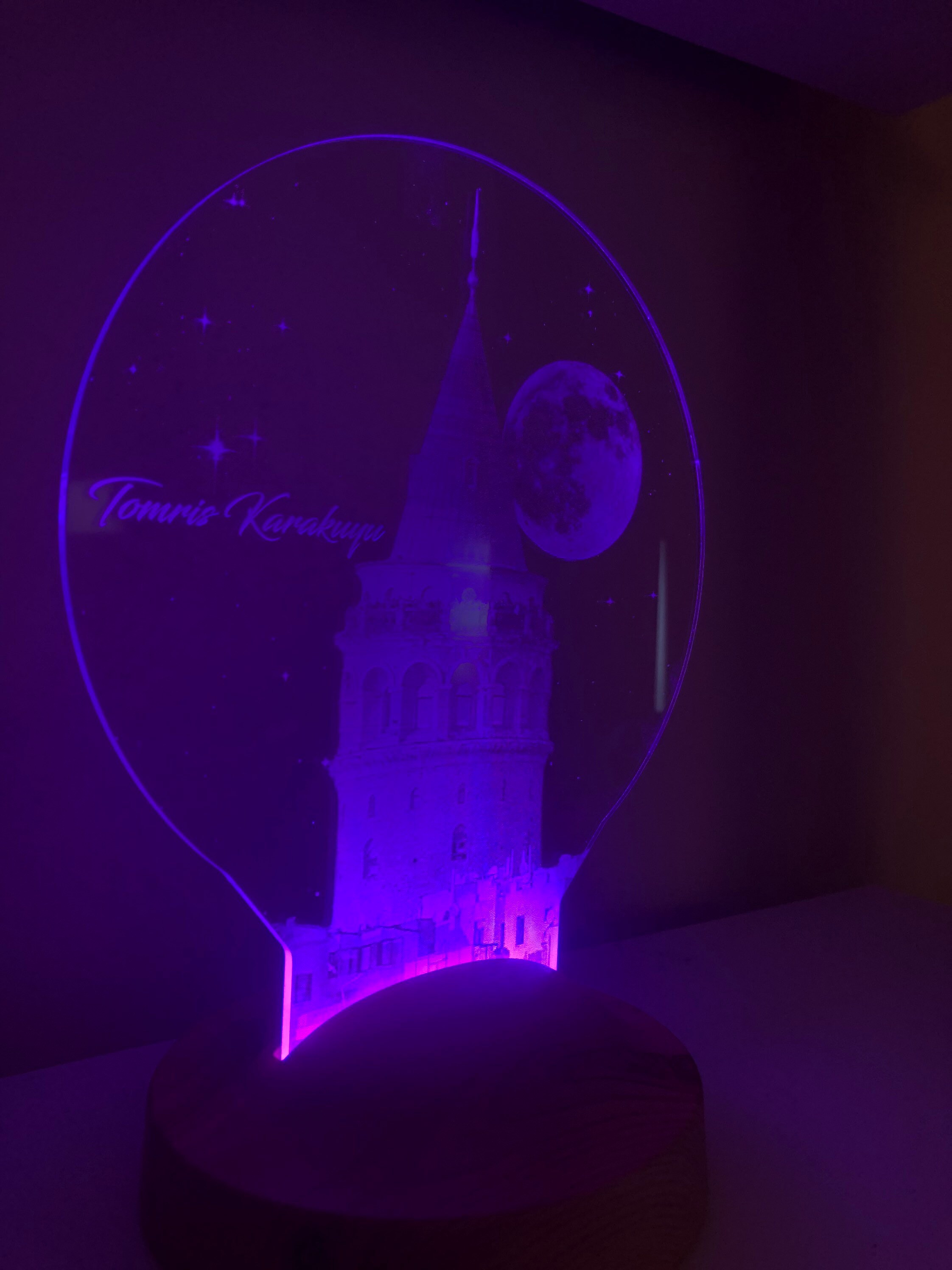 Personalized 3D Led Lights Galata View Table Lamps Travel - Etsy