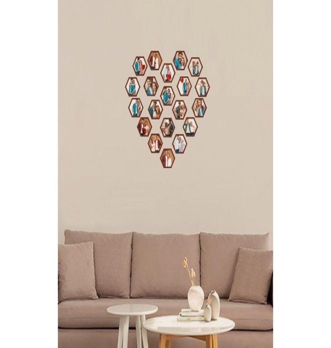 Heart Shaped Photo Collage Wall Frames 20 Picture Wall | Etsy