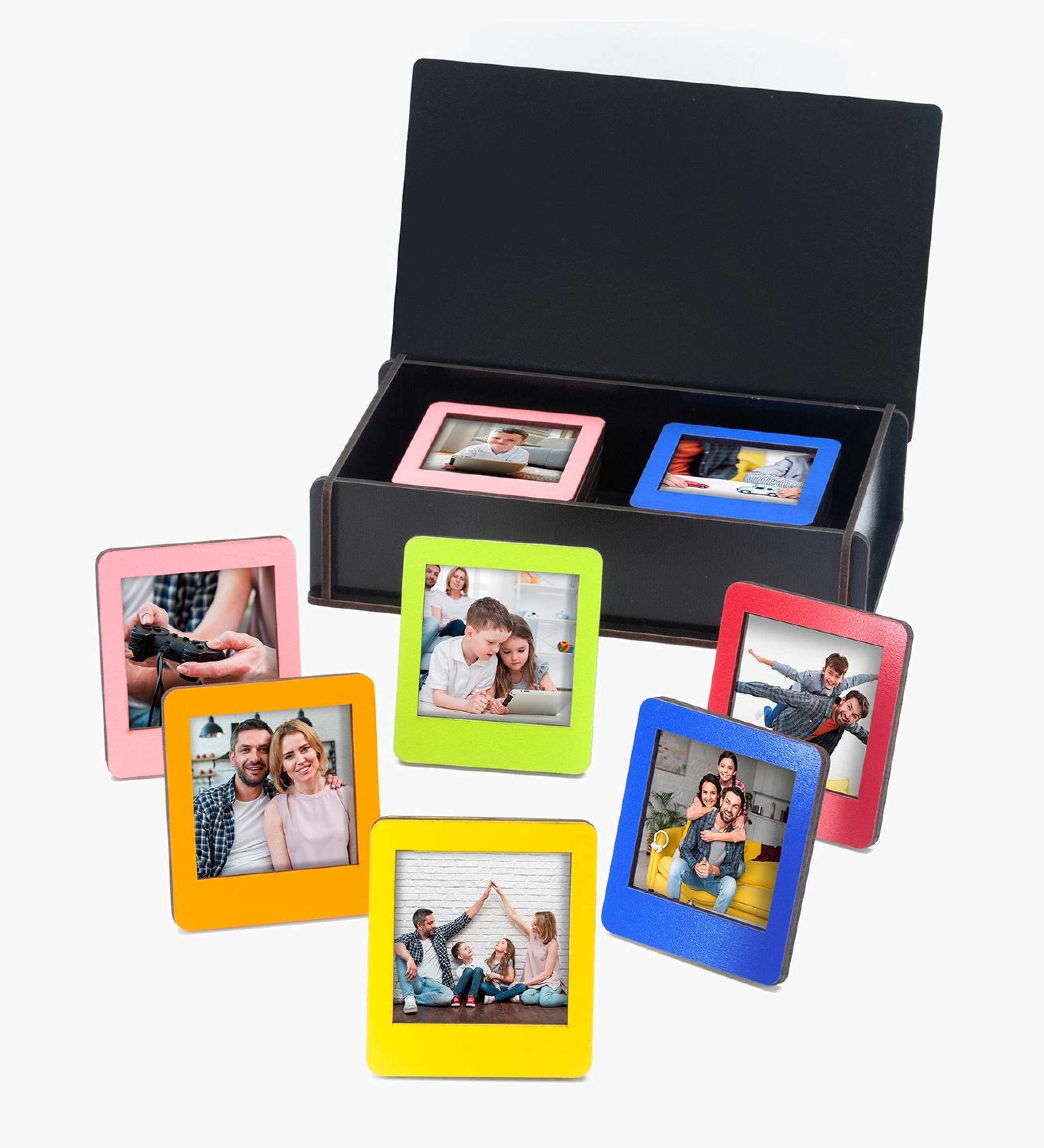 Colorful Family Photo Frames Picture Holder Black Stand Set - Etsy