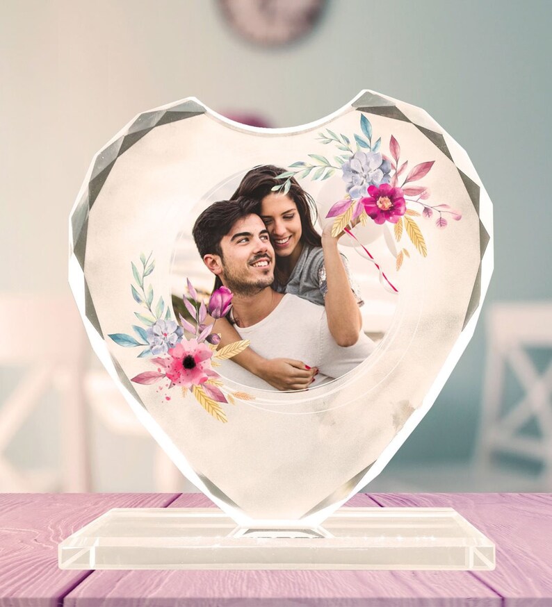 Personalized Cyrstal Photo Frames Heart Shaped Glass Frames - Etsy