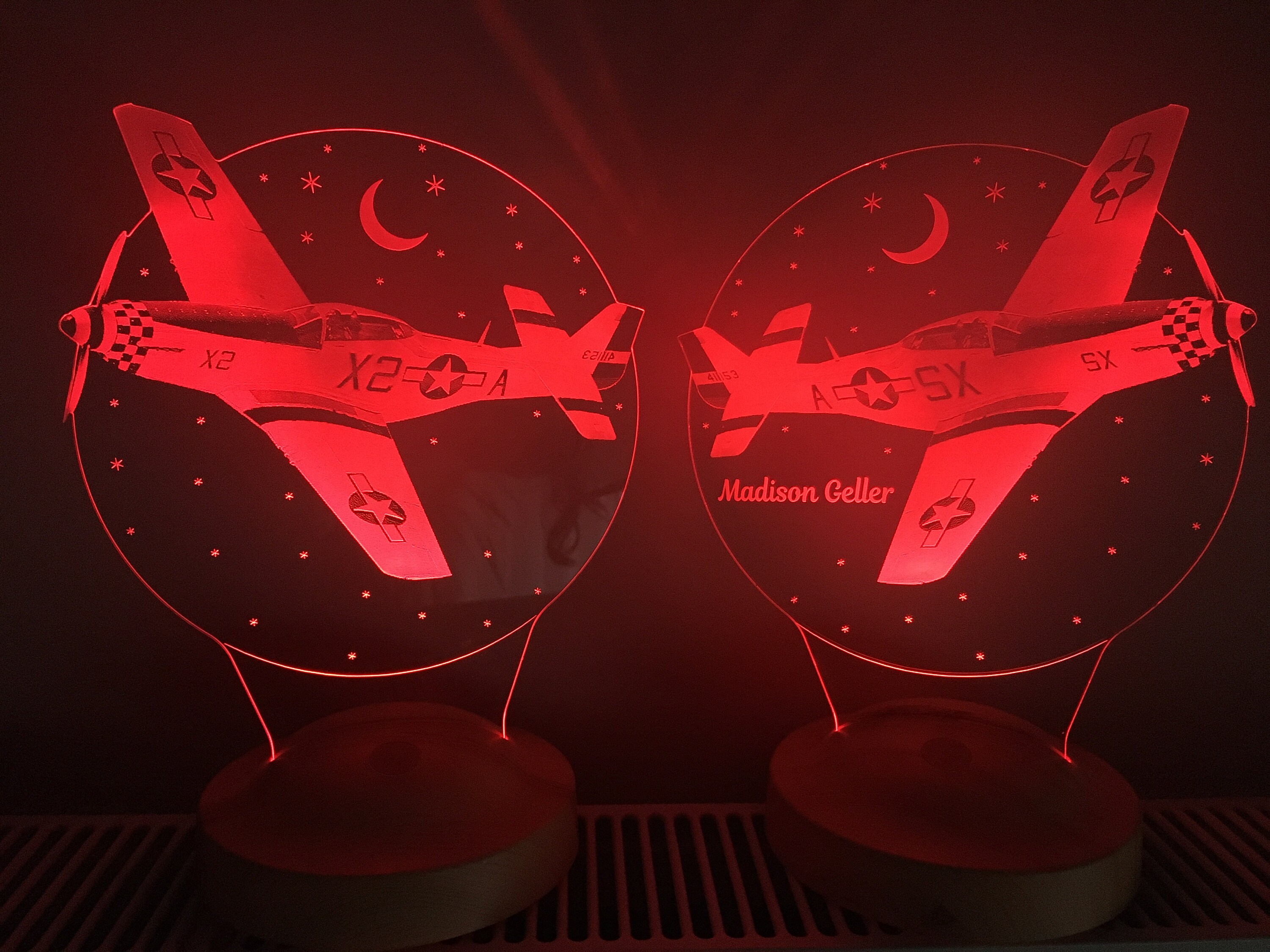 Plane Illusion 3D Led Lights, Propeller Airplane Table Decor, Old Plane ...
