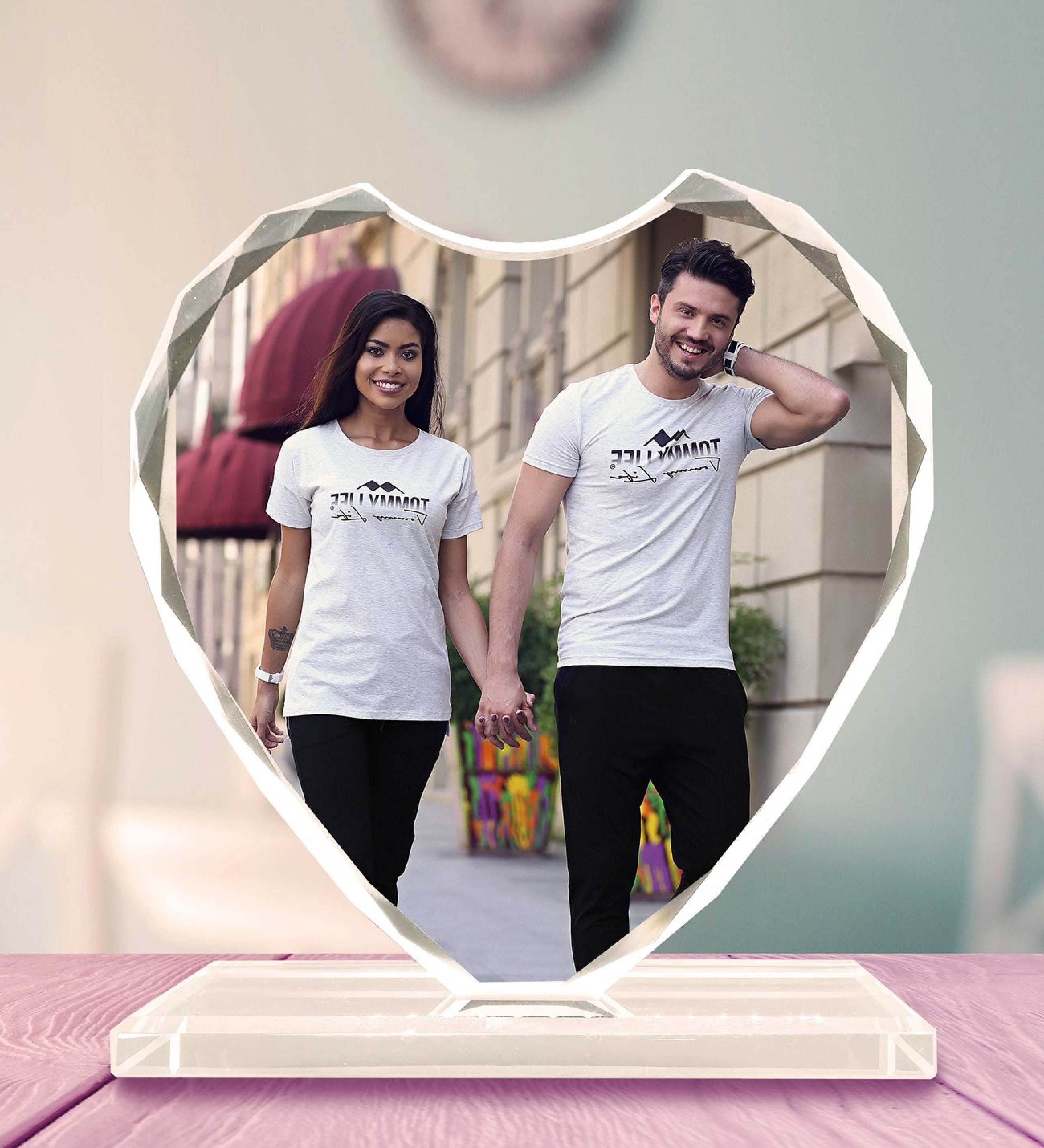 Personalized Cyrstal Photo Frames Heart Shaped Glass Frames - Etsy