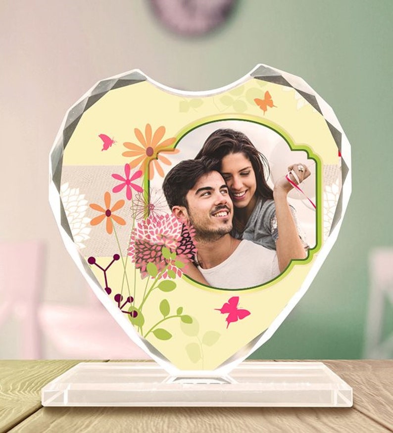 Personalized Cyrstal Photo Frames Heart Shaped Glass Frames - Etsy