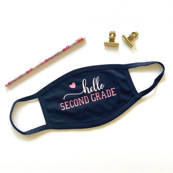 Teacher Face Mask Hello Kindergarten ..Hello First Grade.. | Etsy