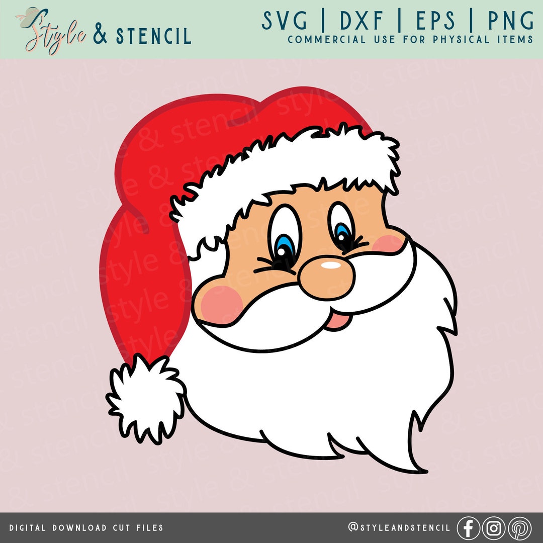 Santa Svg - Santa Face SVG - Santa Claus SVG - Santa Claus Face Svg ...