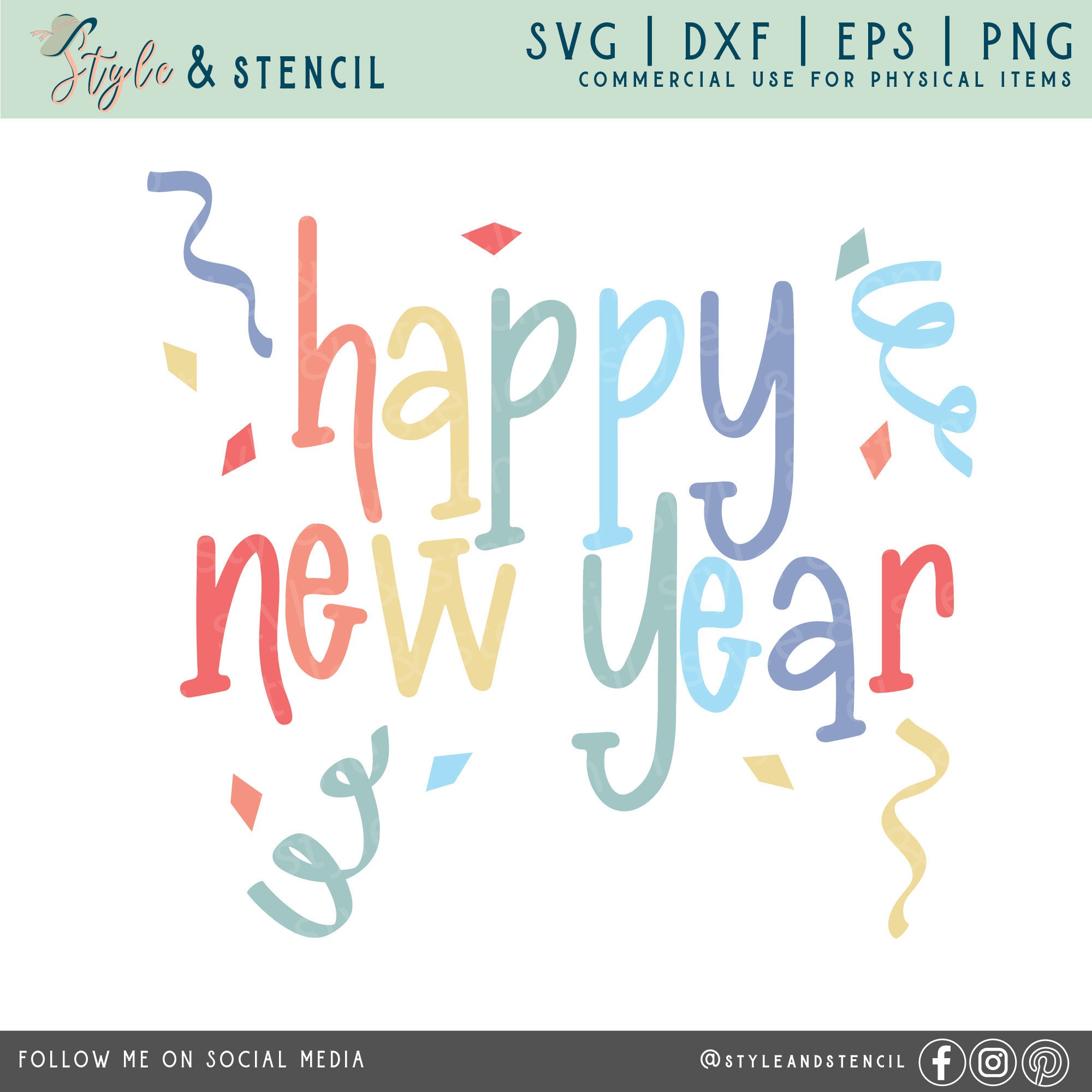 Happy New Year SVG Happy New Year Happy New Year 2021 SVG | Etsy