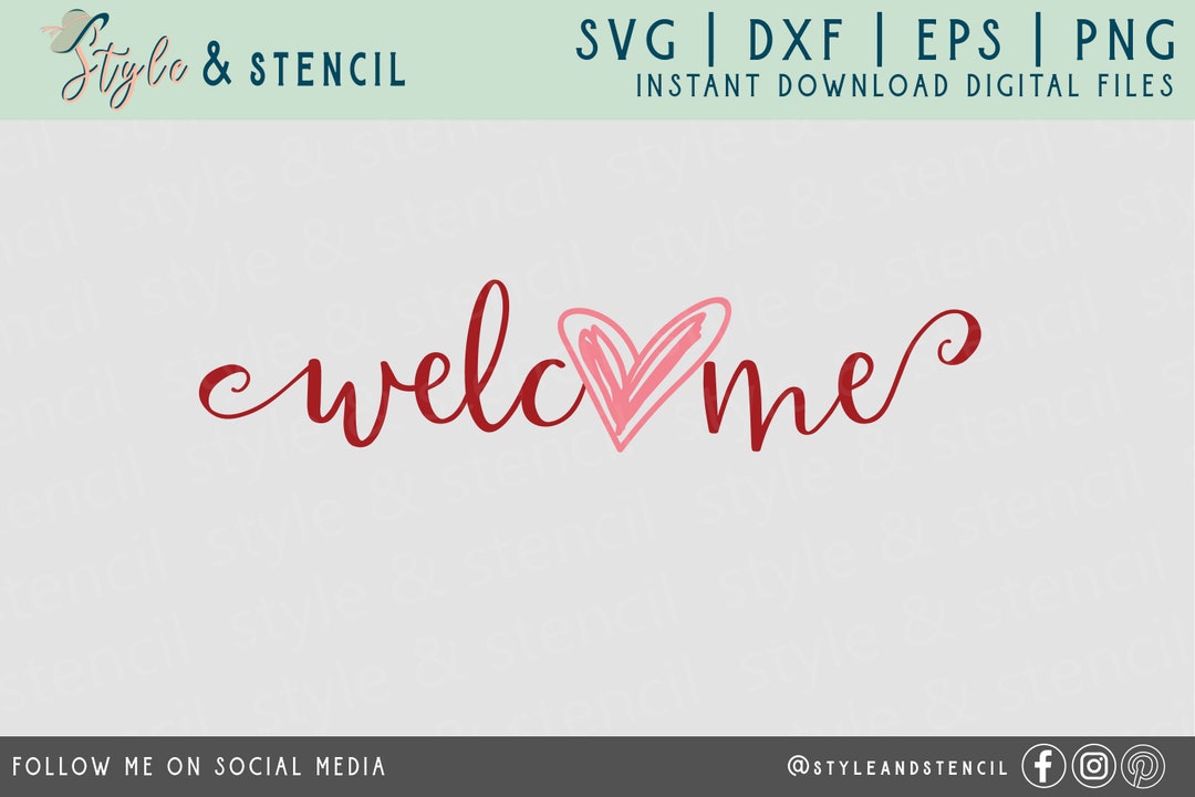 Valentine Sign SVG - Valentine Welcome SVG - Valentine SVG - Valentine ...