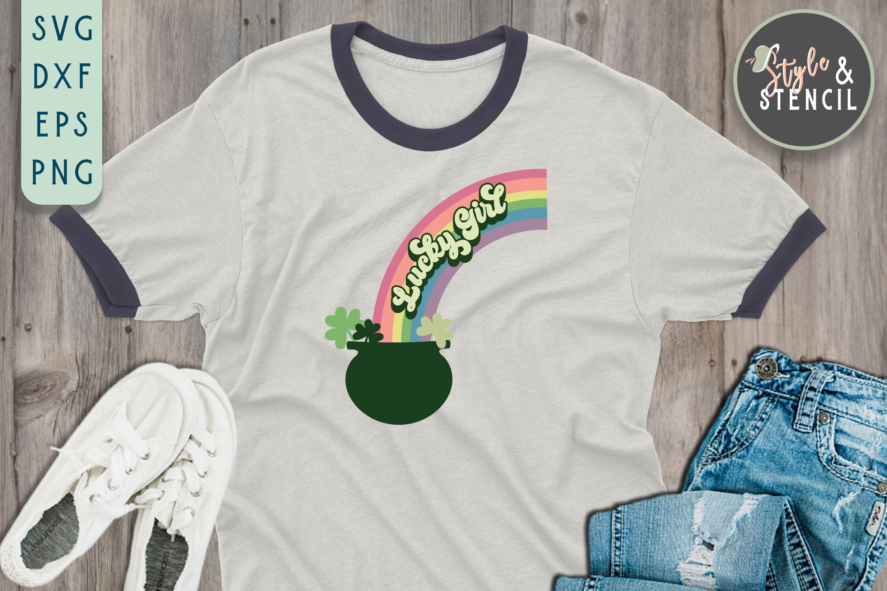 Lucky SVG St Patricks Day SVG St Patricks Day Rainbow SVG | Etsy