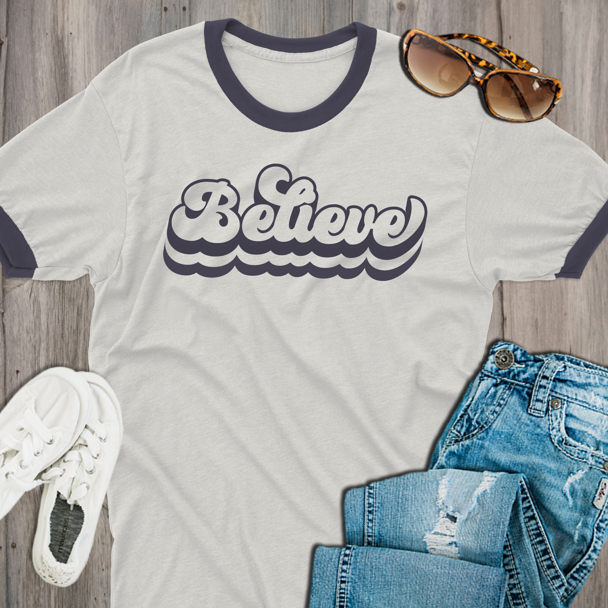 Believe SVG Christmas SVG Retro Christmas SVG Retro Font | Etsy