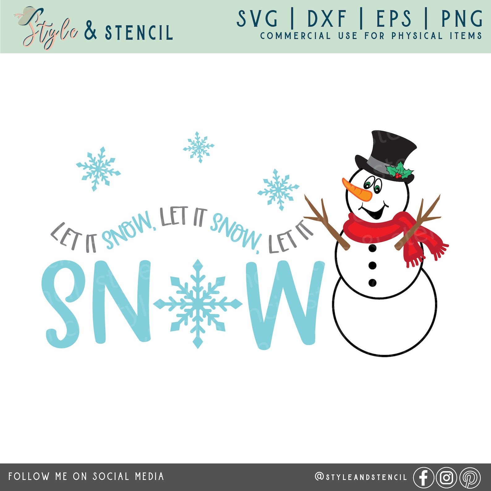 Let It Snow SVG Let It Snow Snowman SVG Snowman SVG - Etsy