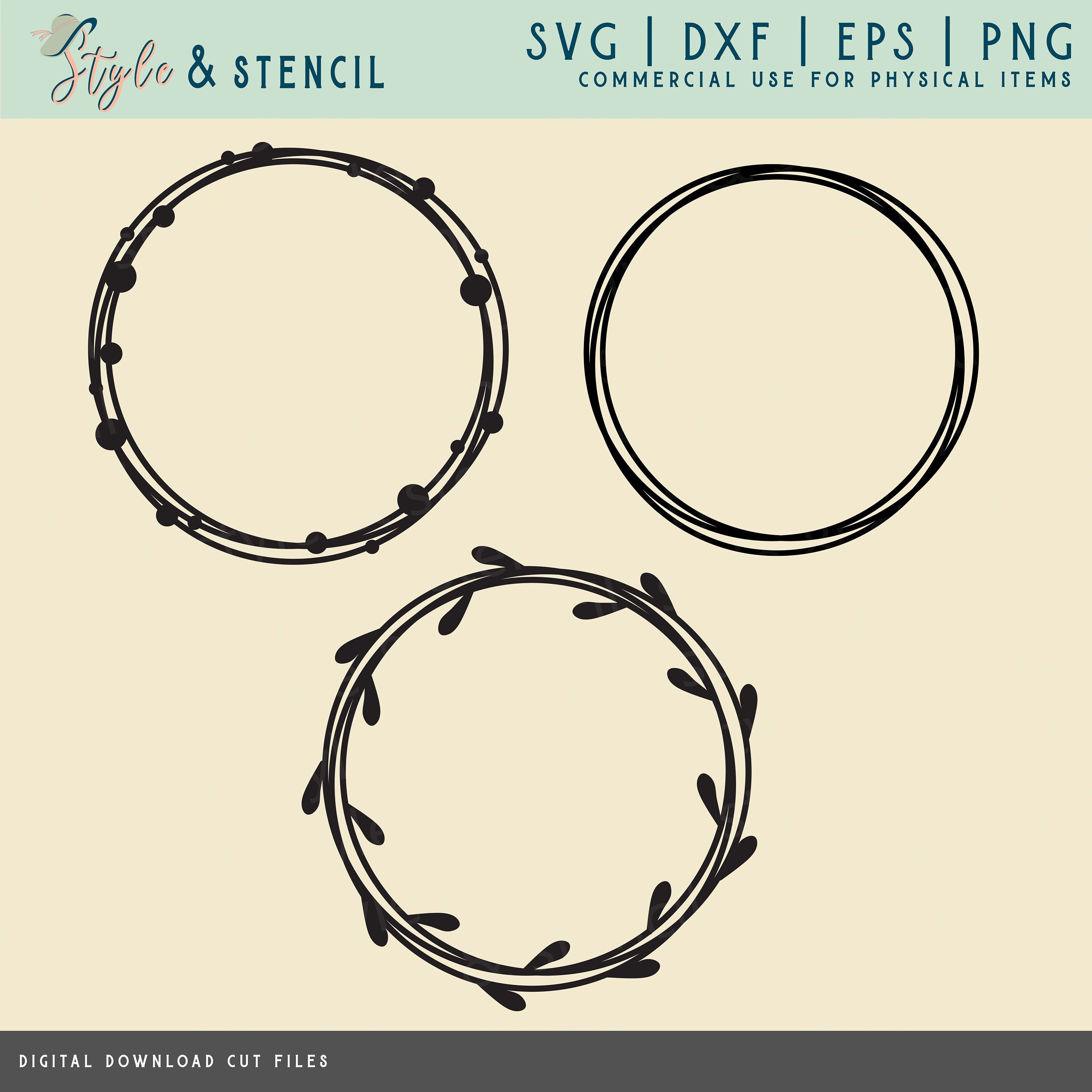 Circle Frame SVG Wire Circle Frame SVG Monogram SVG Wire | Etsy