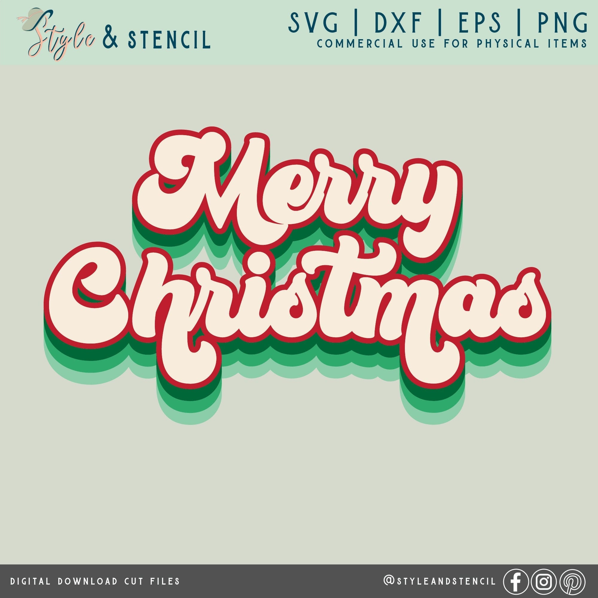 Merry Christmas Vintage Text