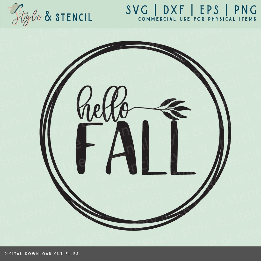 Hello Fall SVG - Fall Circle SVG - Fall Circle Decal - Fall SVG - Fall ...